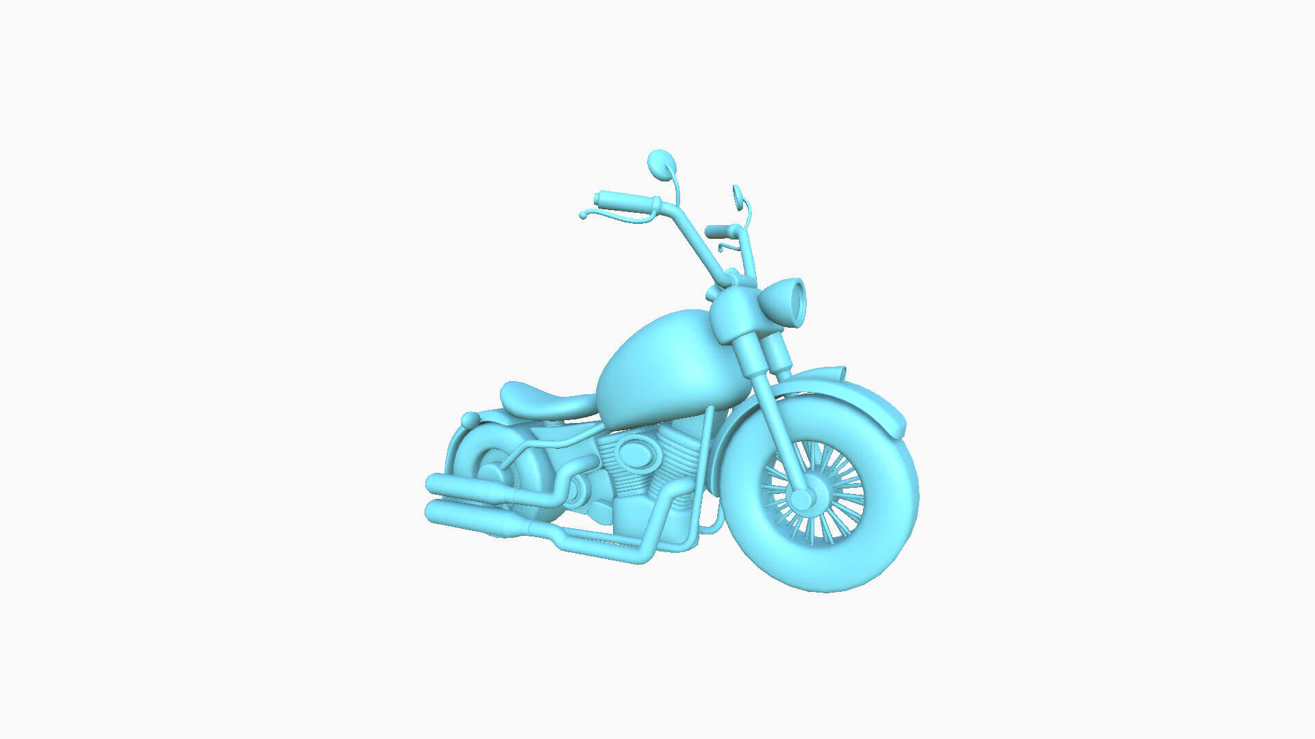 Cartoon Motorcycle Model A 14 - White and Blue by gsommer