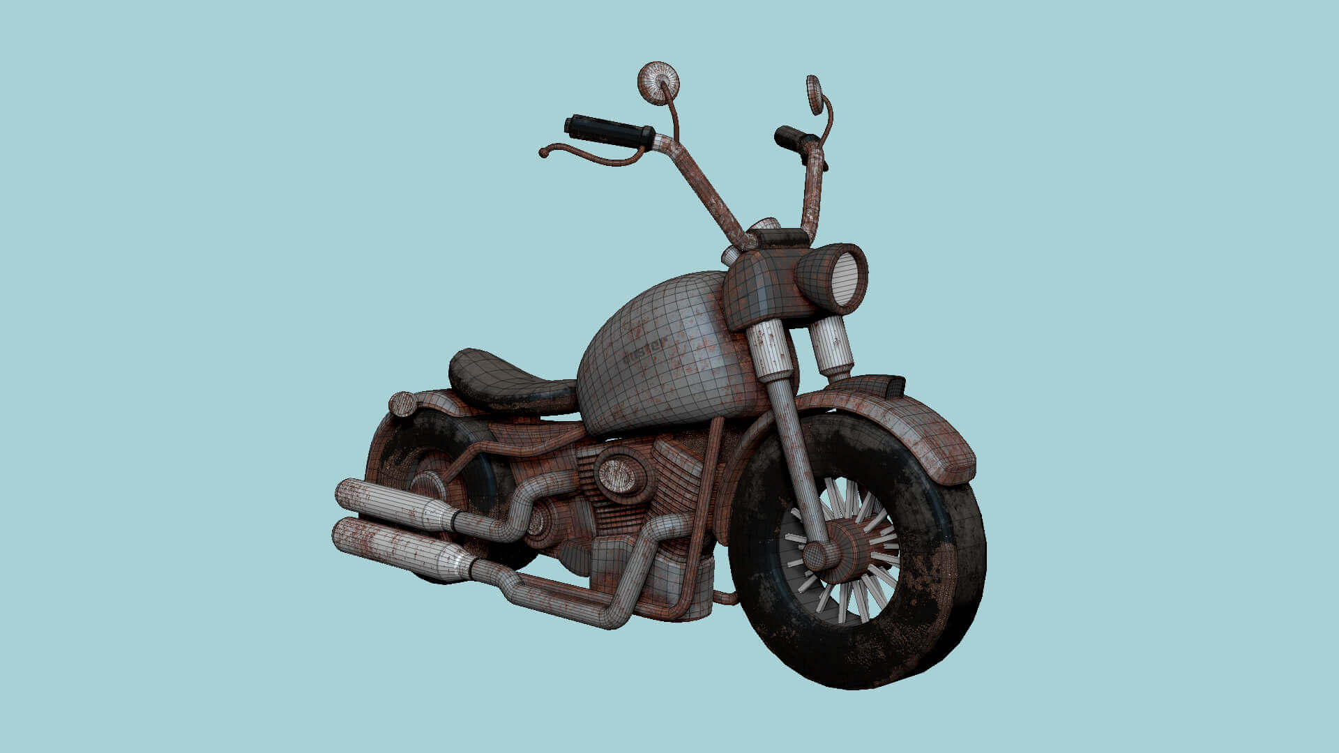 Cartoon Motorcycle Model A 20 - Rust by gsommer