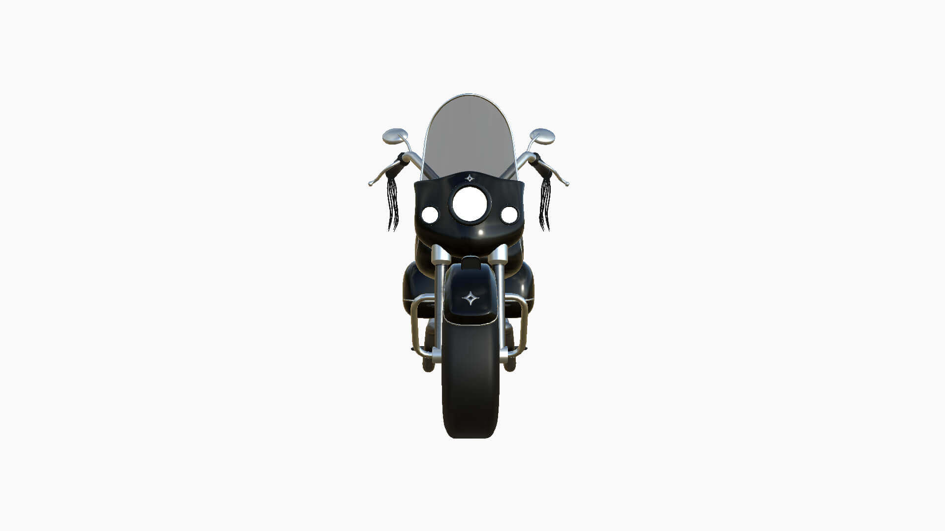 Cartoon Motorcycle Front View