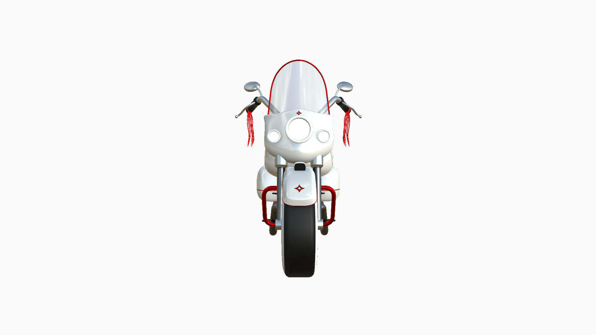 Cartoon Motorcycle Model B 03 - White and Red by gsommer