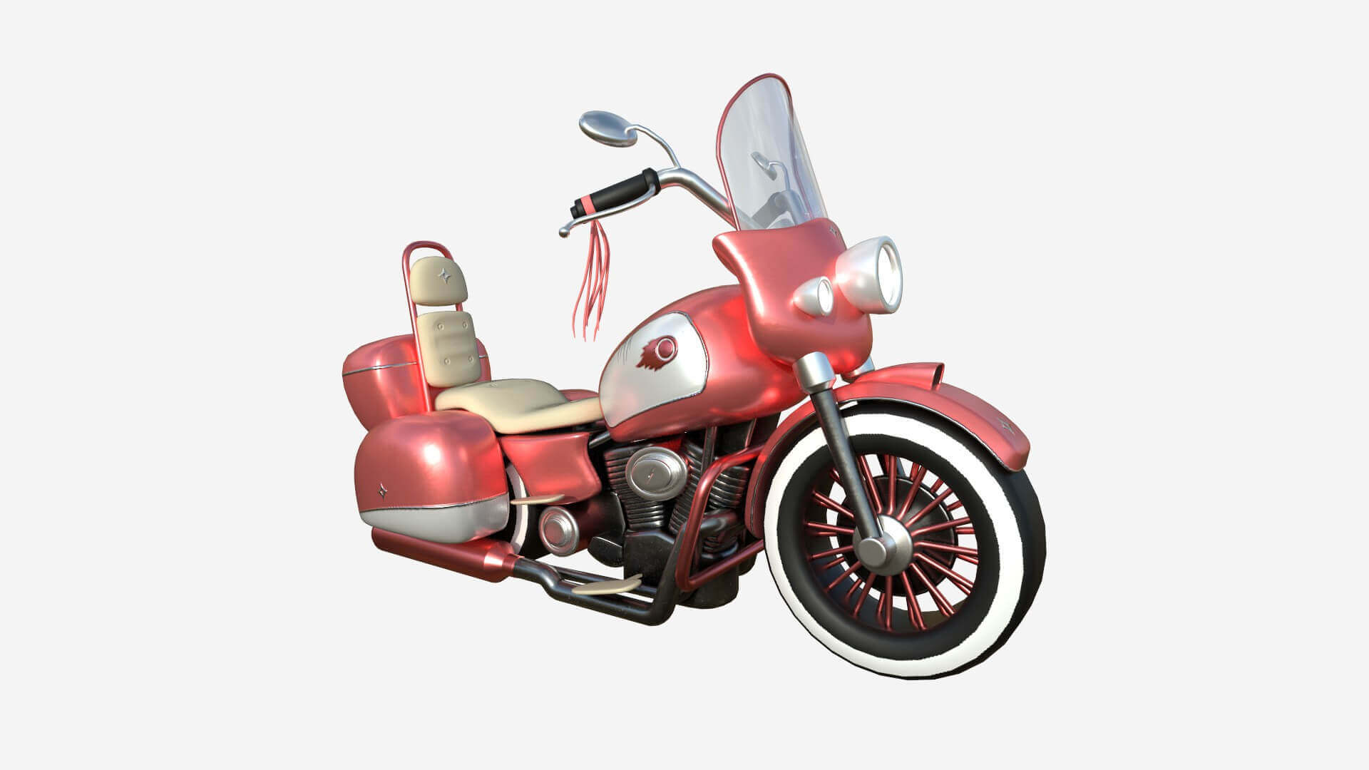 Cartoon Motorcycle Model B 09 - Light Red by gsommer