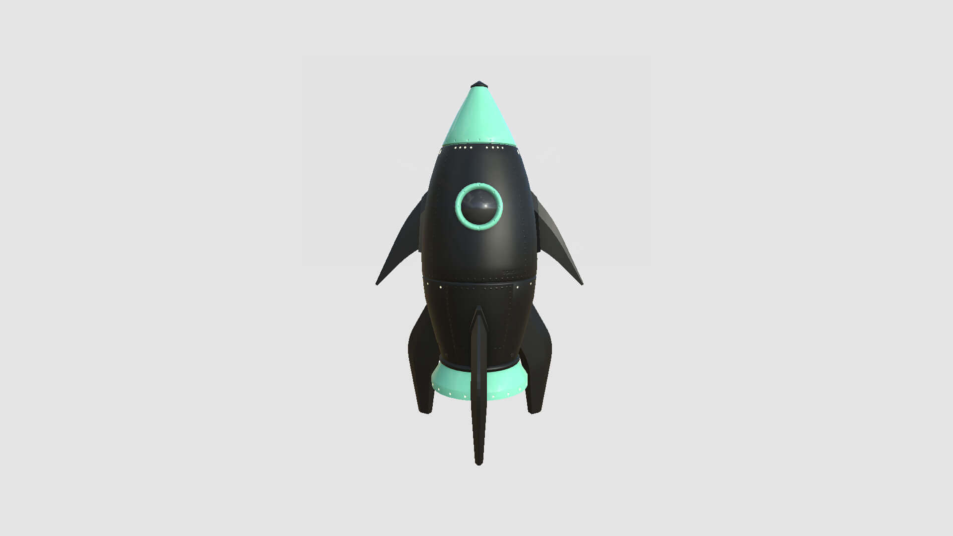 Cartoon Spaceship 02 - Black and Green 3D Model by gsommer