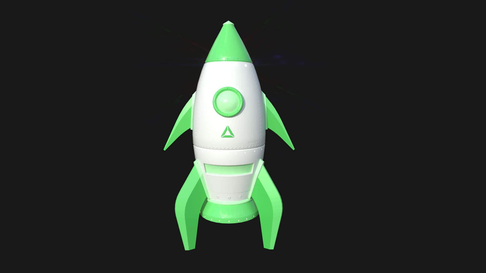 Cartoon Spaceship 08 - Green 3D Model by gsommer