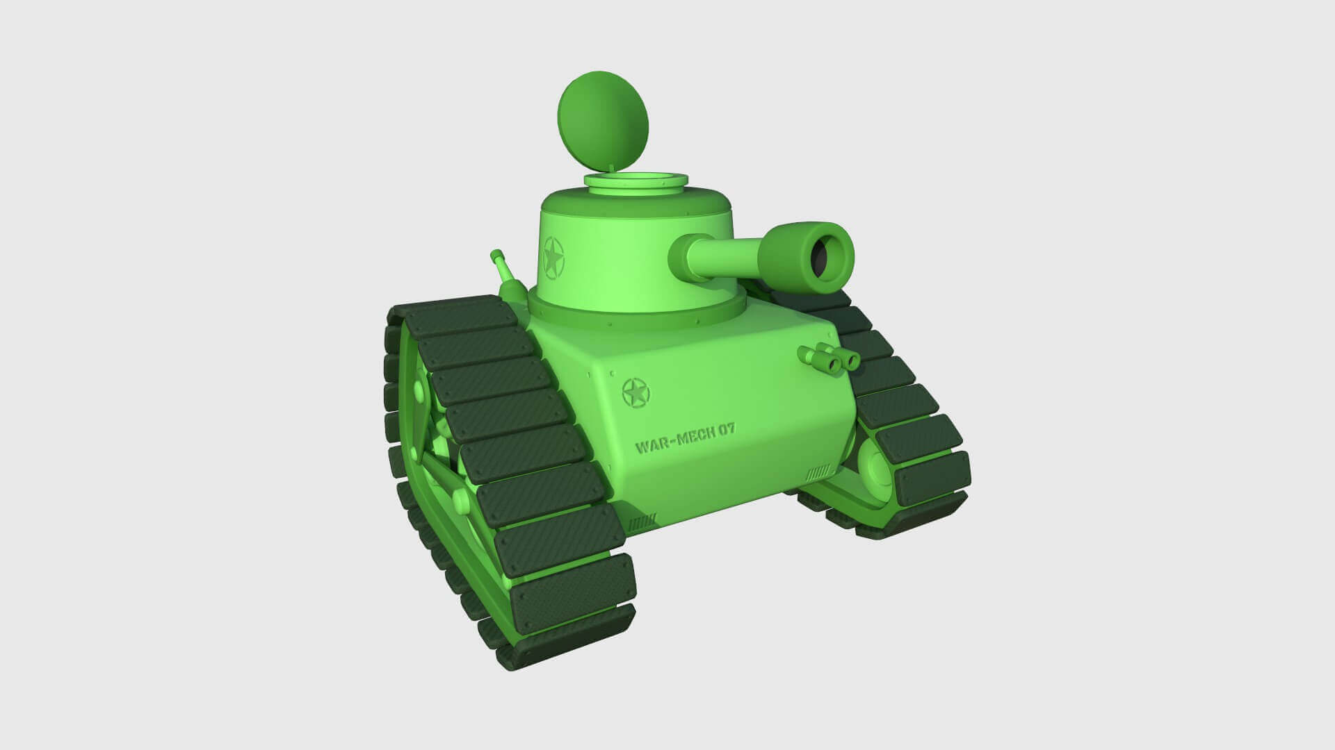Cartoon Tank 01 - Green 3D Model by gsommer