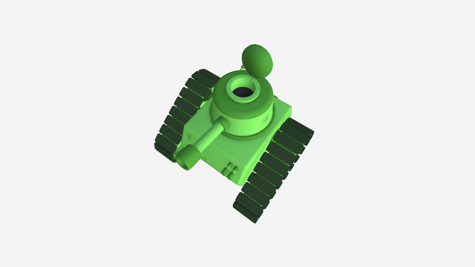Cartoon Tank 01 - Green 3D Model by gsommer