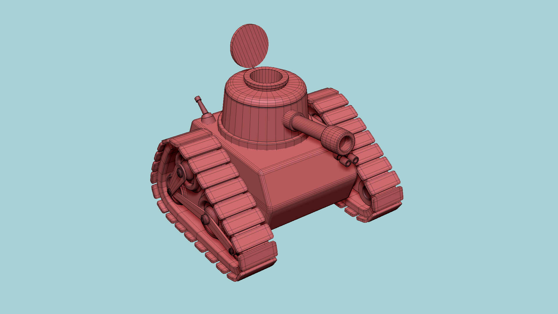 Cartoon Tank 01 - Green 3D Model by gsommer