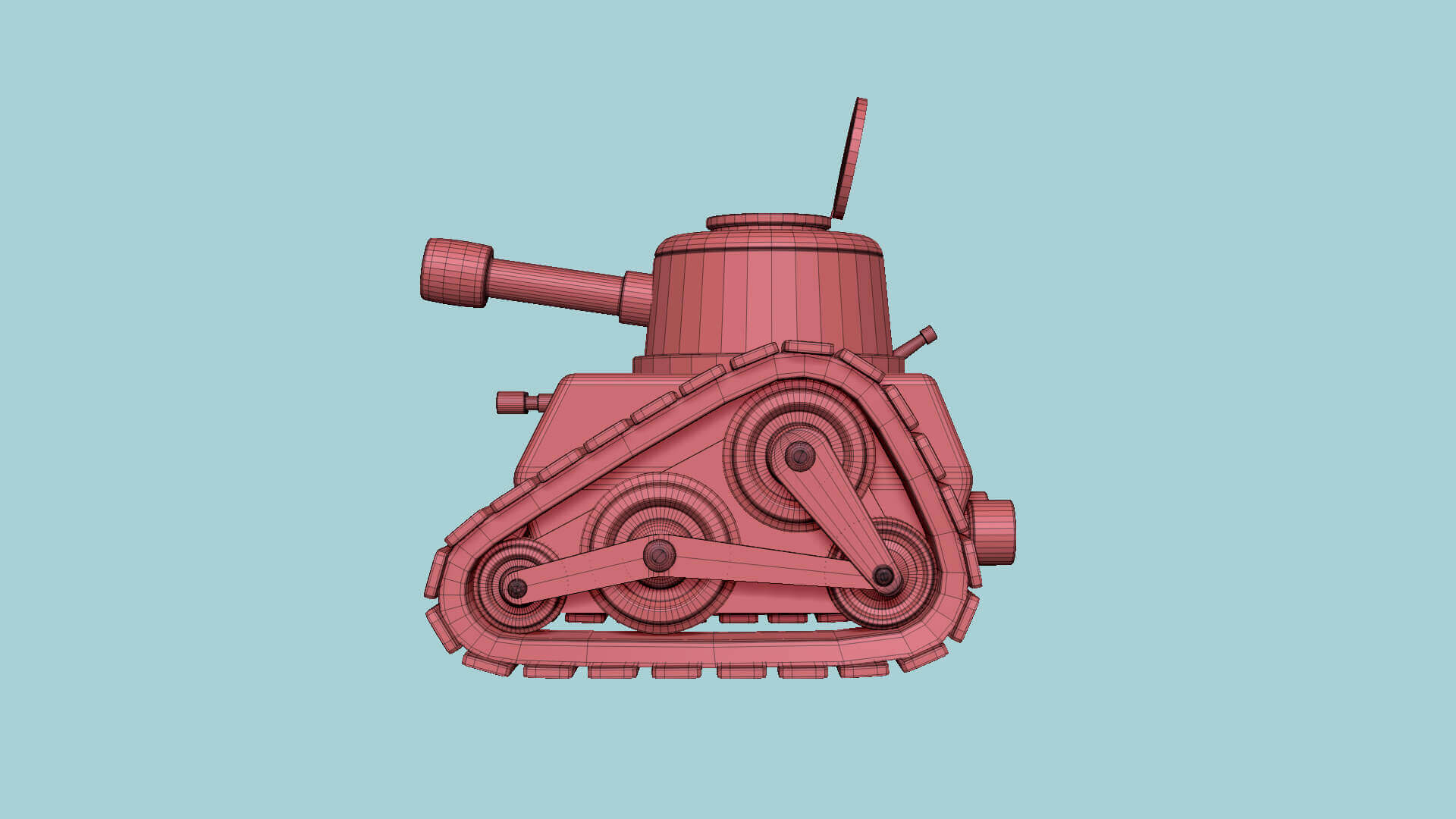 Cartoon Tank 02 - Beige 3D Model by gsommer