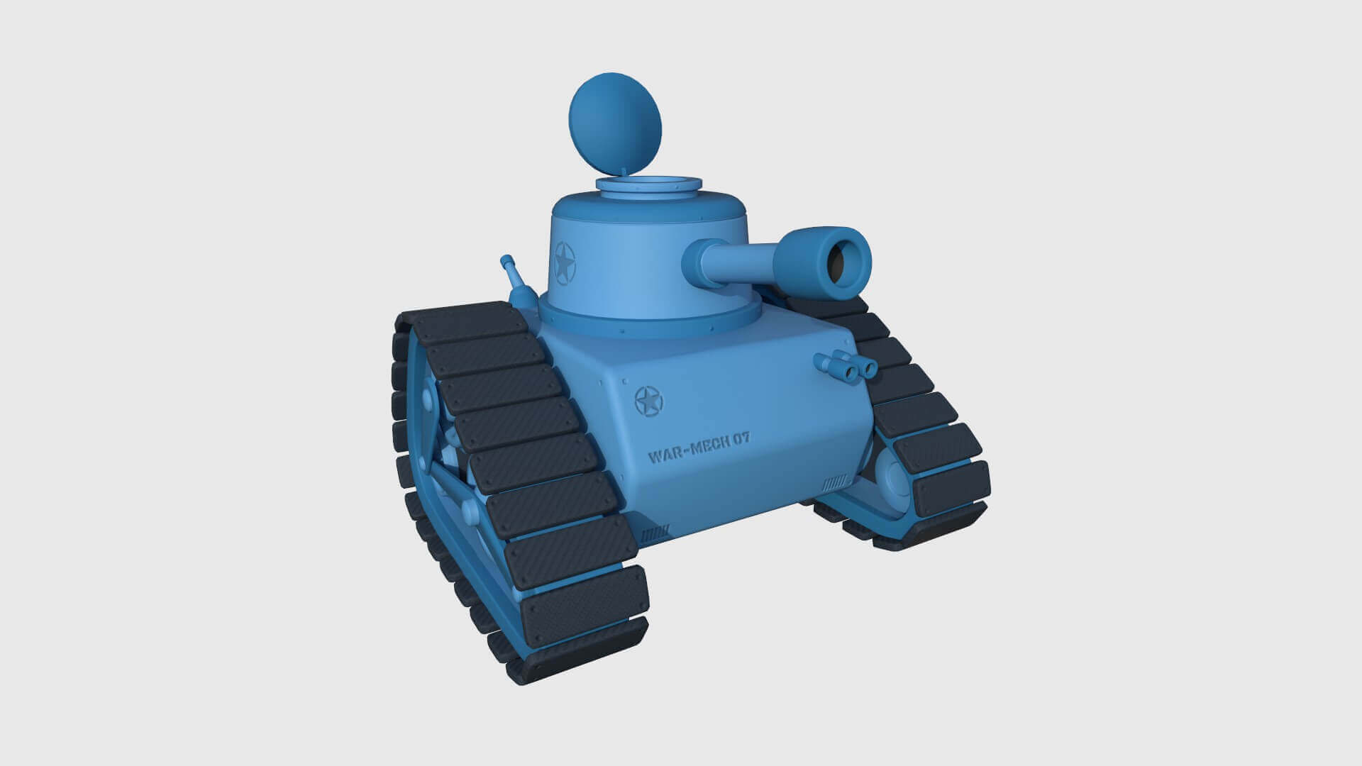 Cartoon Tank 04 - Blue 3D Model by gsommer