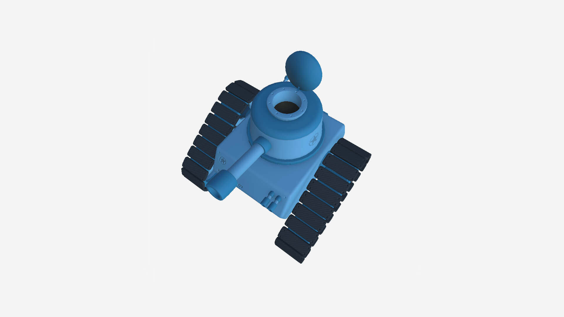 Cartoon Tank 04 - Blue 3D Model by gsommer