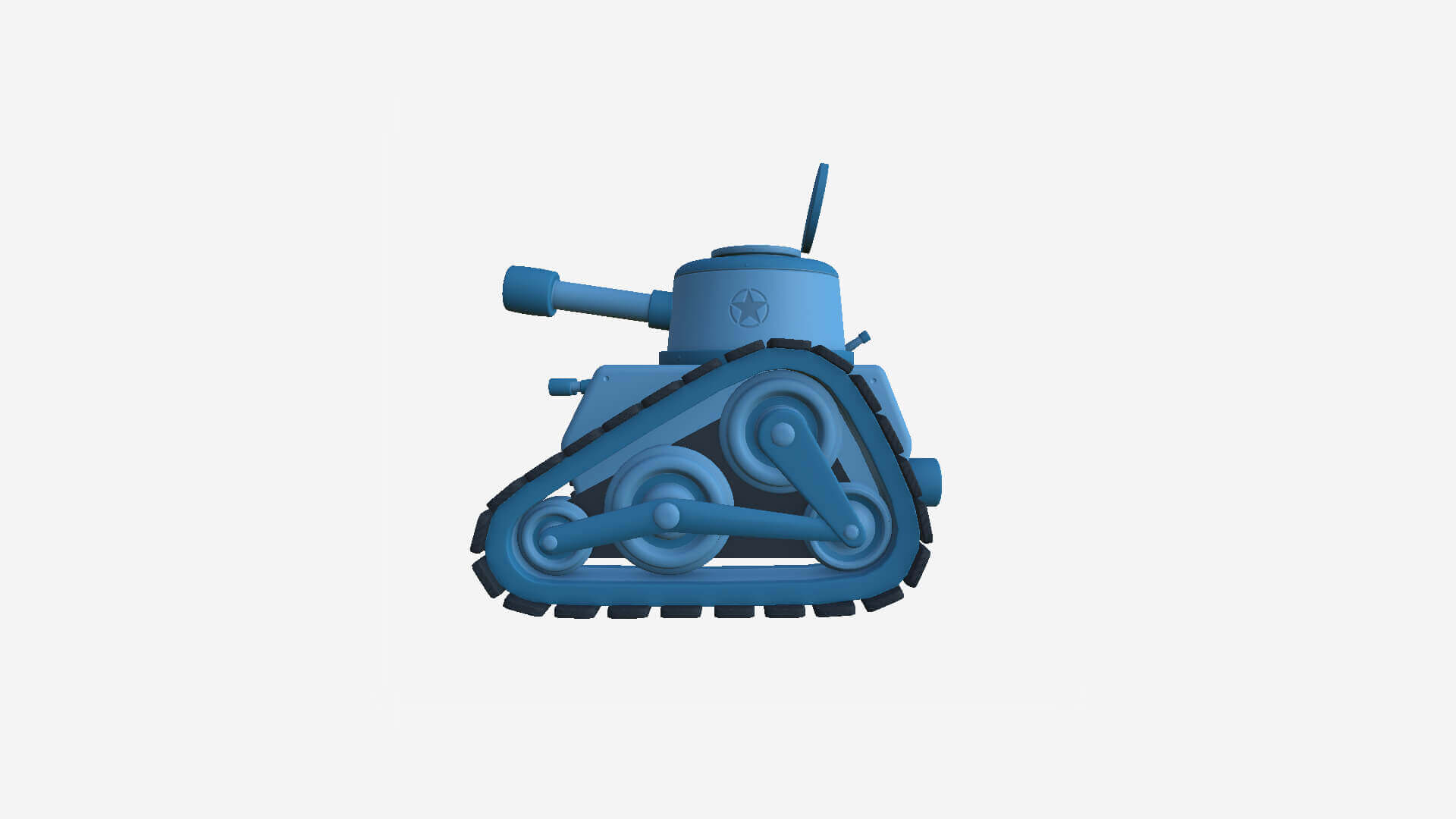 Cartoon Tank 04 - Blue 3D Model by gsommer