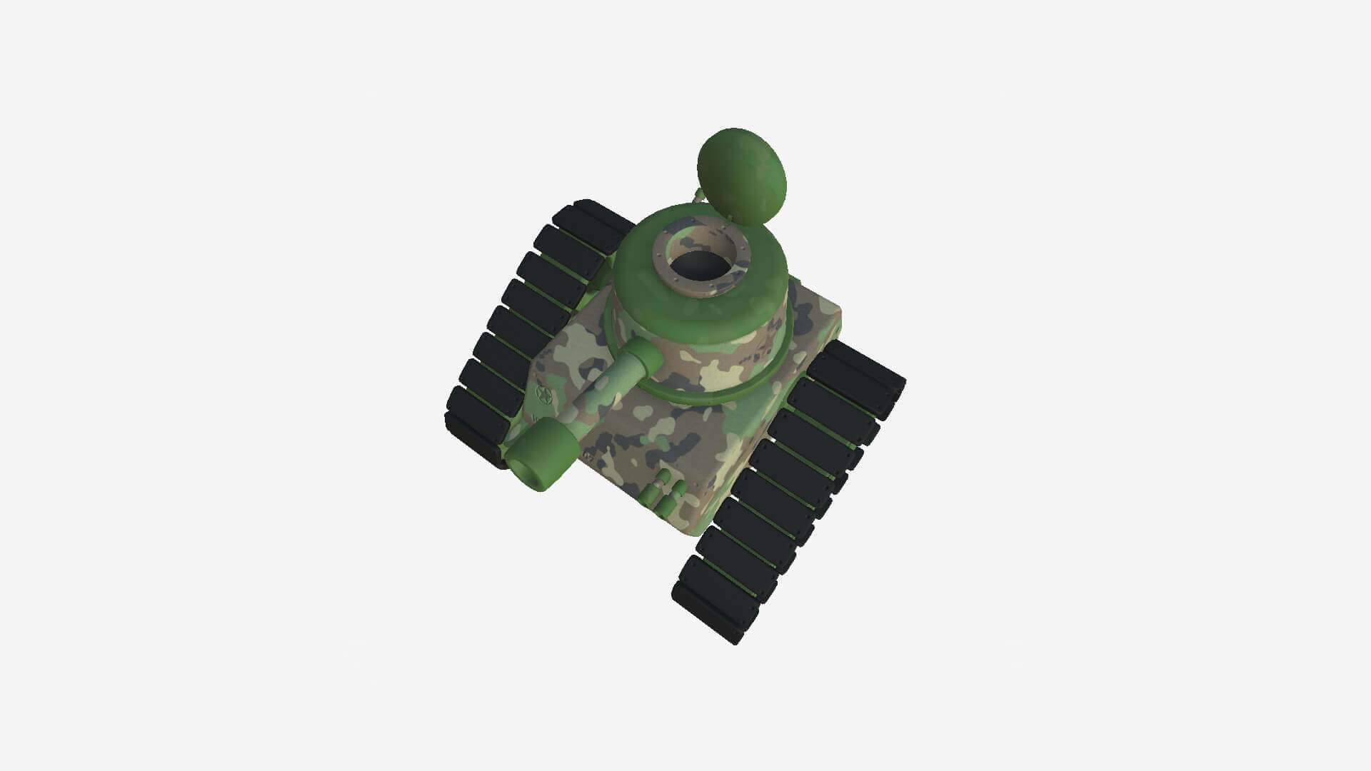 Cartoon Tank 05 - Green Camo 3D Model by gsommer