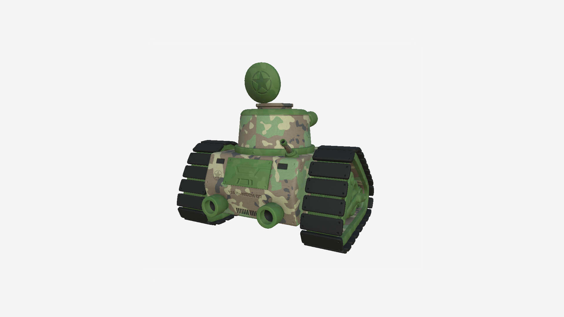 Cartoon Tank 05 - Green Camo 3D Model by gsommer