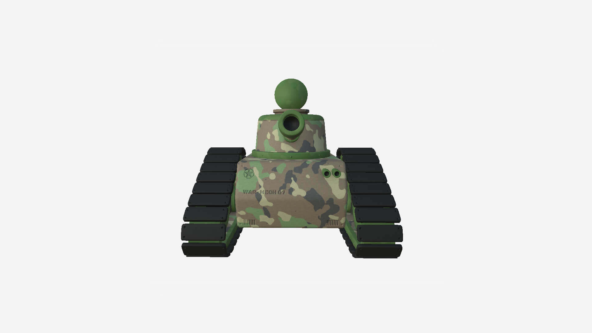 Cartoon Tank 05 - Green Camo 3D Model by gsommer