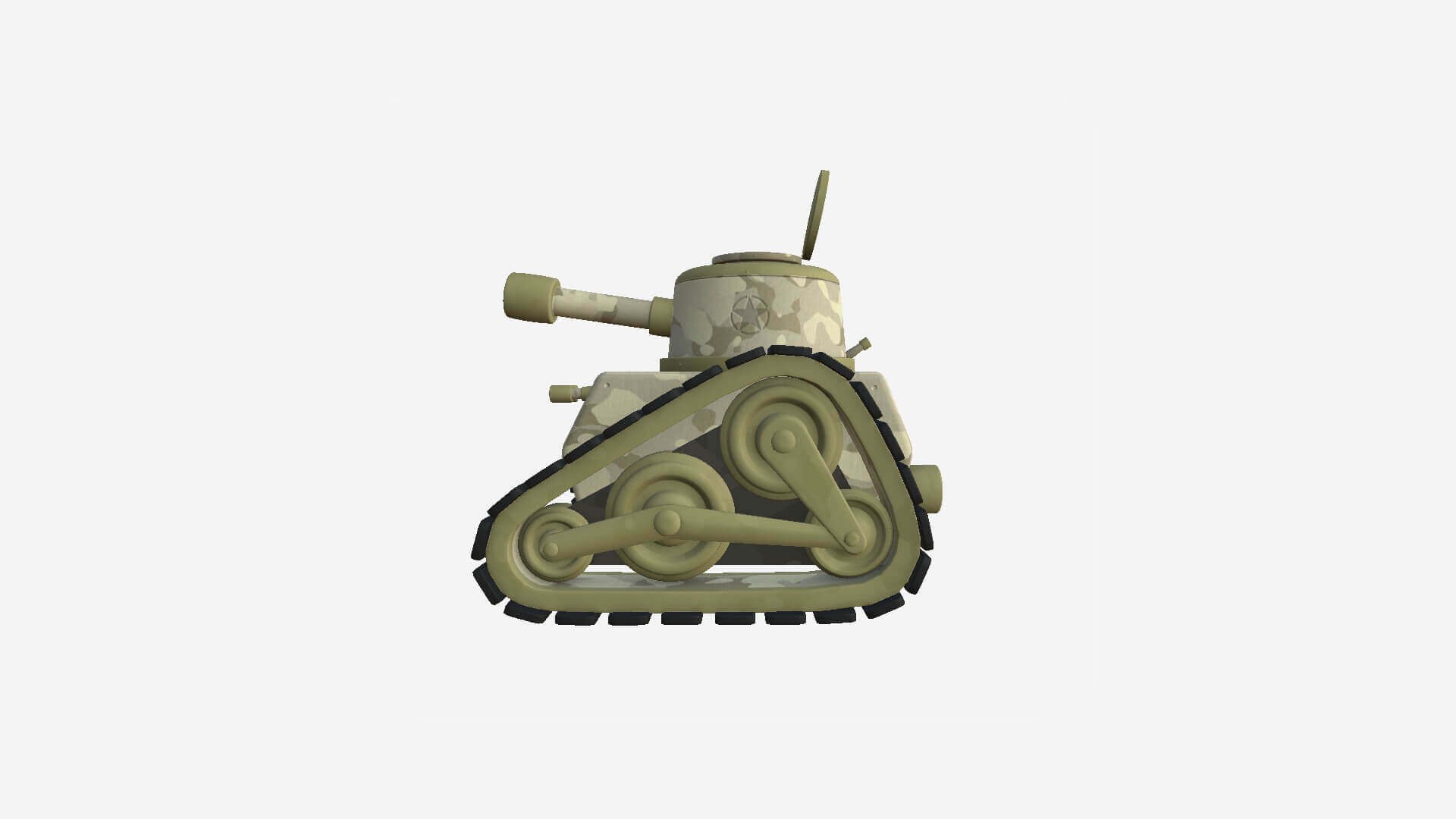 Cartoon Tank 06 - Desert Camo 3D Model by gsommer