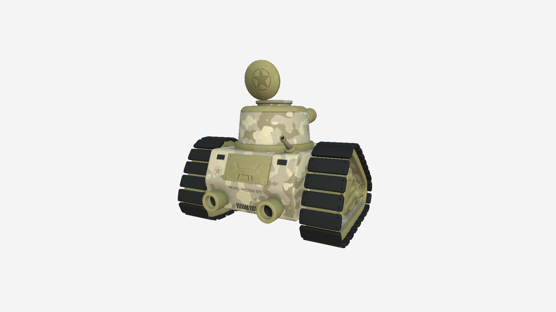 Cartoon Tank 06 - Desert Camo 3D Model by gsommer