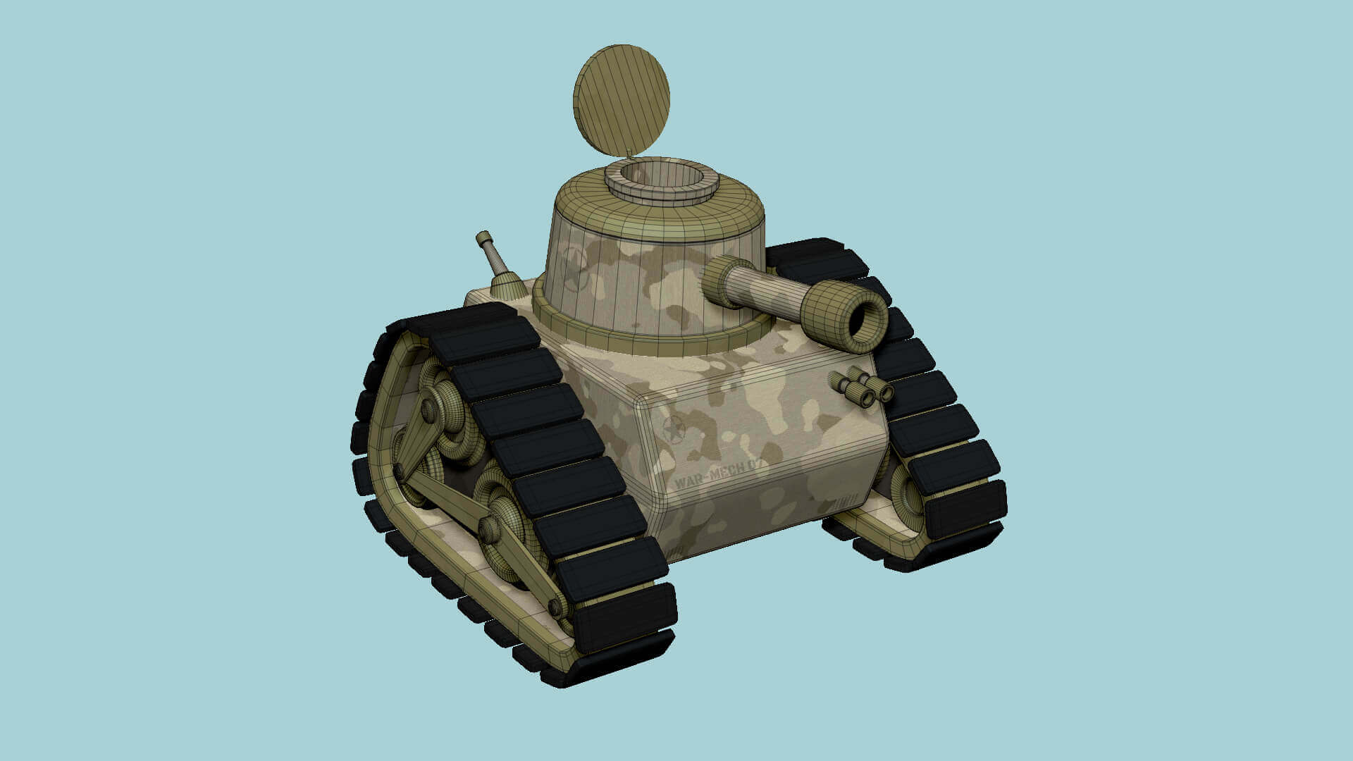 Cartoon Tank 06 - Desert Camo 3D Model by gsommer