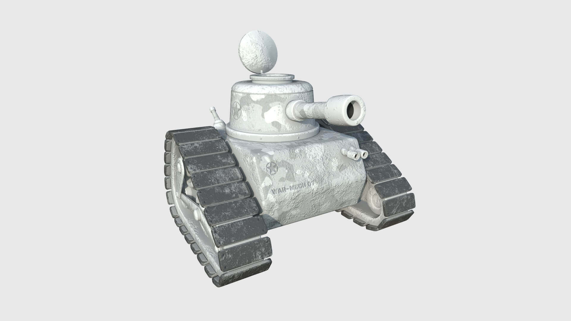Cartoon Tank 07 - Snow Camo 3D Model by gsommer