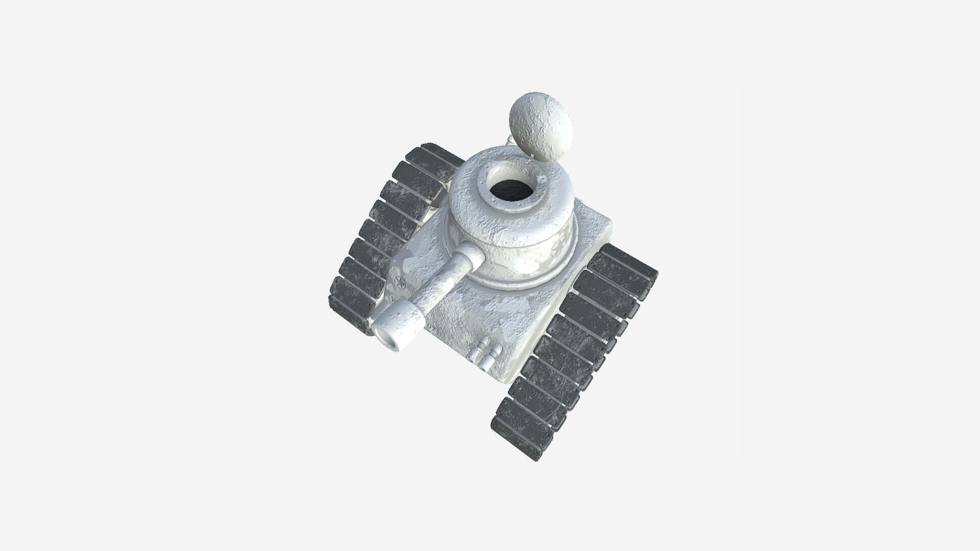 Cartoon Tank 07 - Snow Camo 3D Model by gsommer