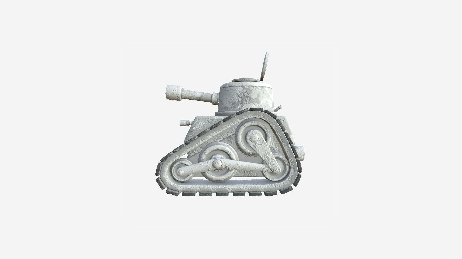 Cartoon Tank 07 - Snow Camo 3D Model by gsommer