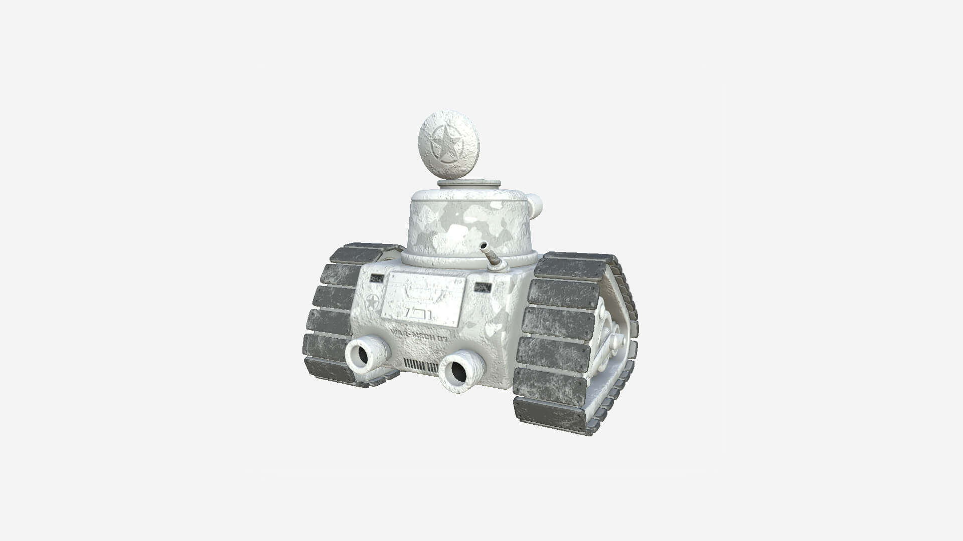 Cartoon Tank 07 - Snow Camo 3D Model by gsommer