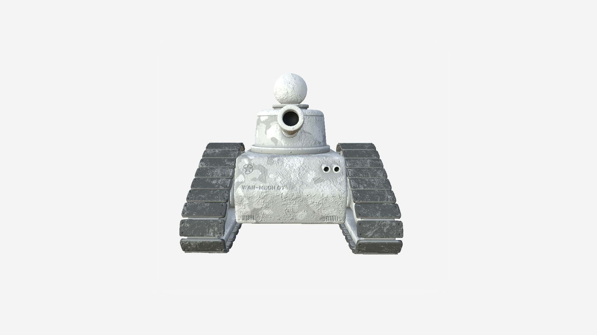 Cartoon Tank 07 - Snow Camo 3D Model by gsommer