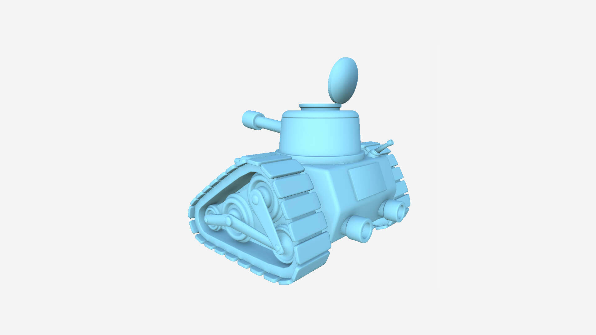 Cartoon Tank 07 - Snow Camo 3D Model by gsommer