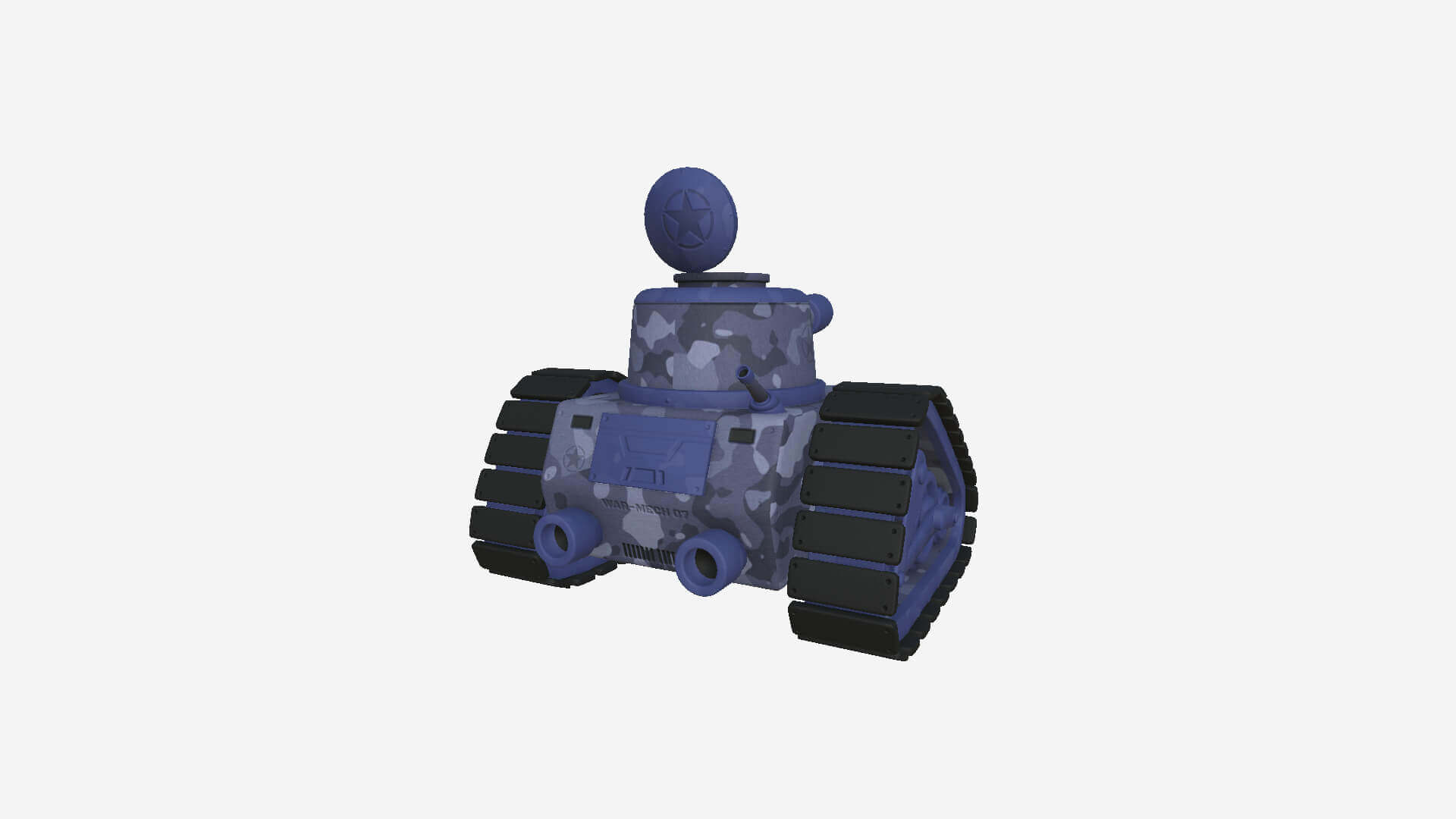 Cartoon Tank 08 - Blue Camo 3D Model by gsommer