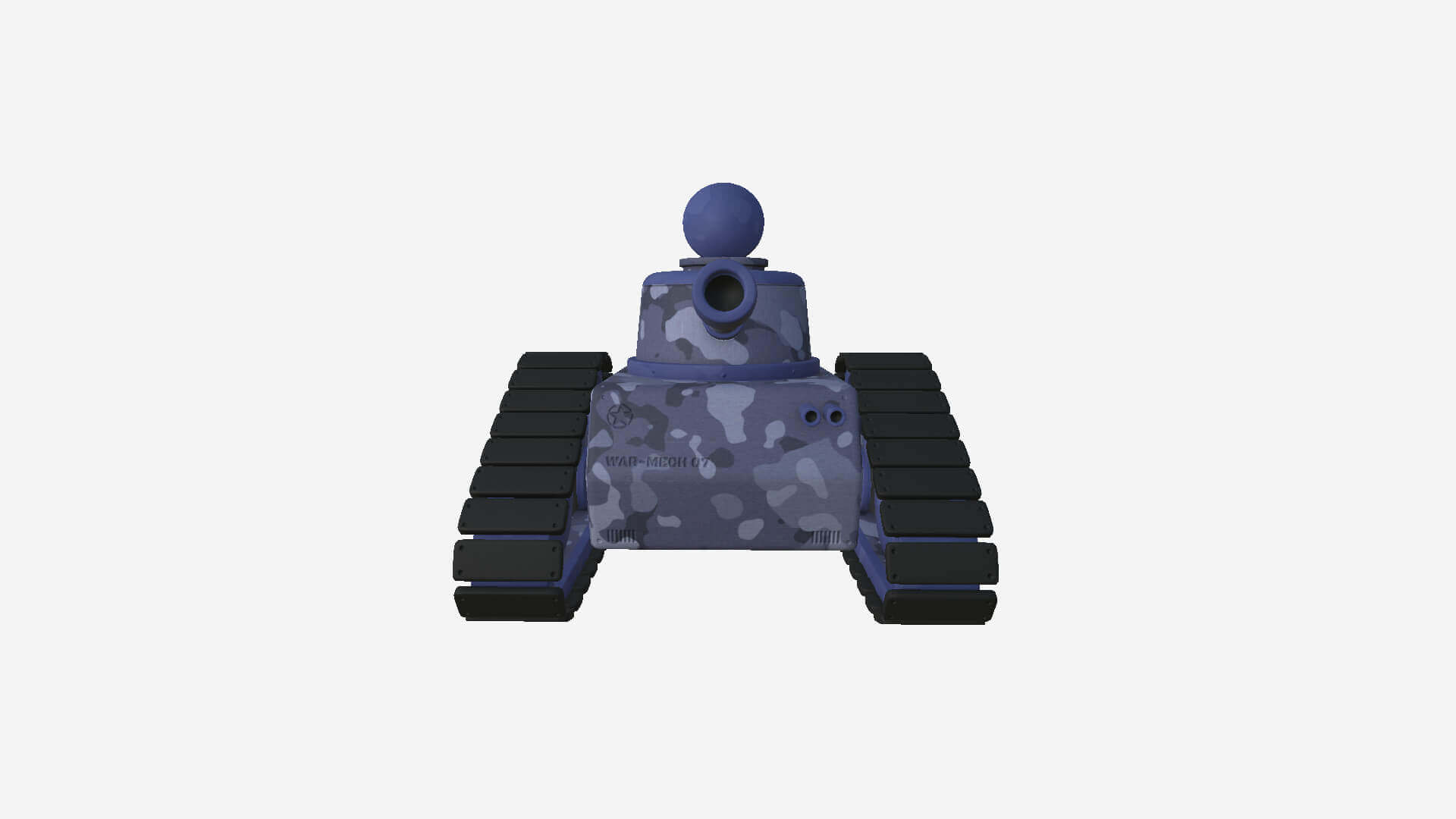 Cartoon Tank 08 - Blue Camo 3D Model by gsommer