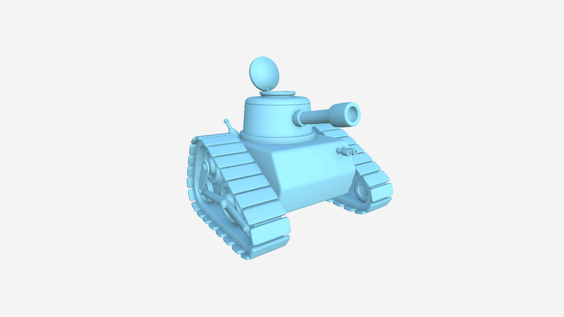 Cartoon Tank 08 - Blue Camo 3D Model by gsommer