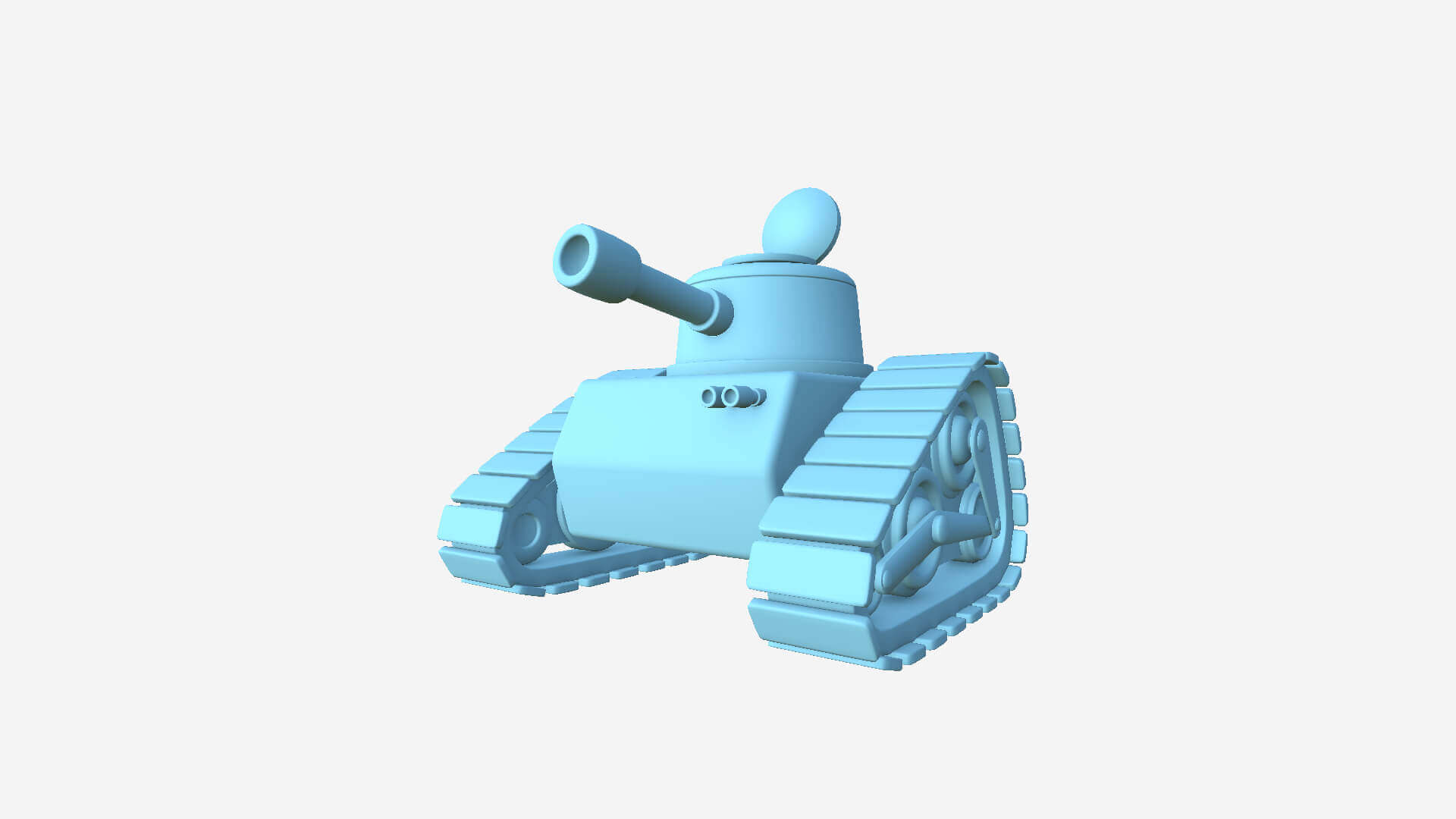 Cartoon Tank 08 - Blue Camo 3D Model by gsommer