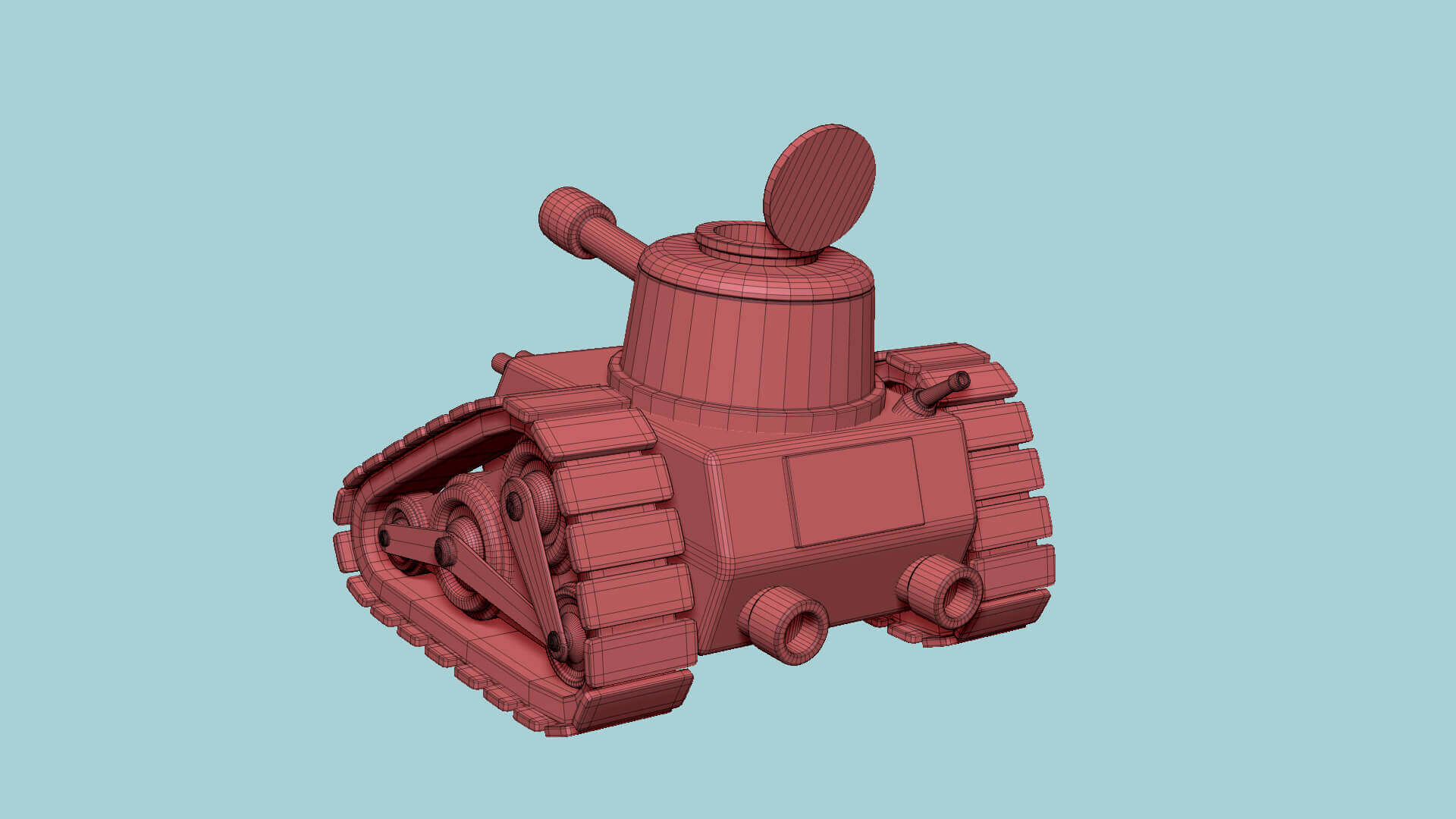 Cartoon Tank 08 - Blue Camo 3D Model by gsommer