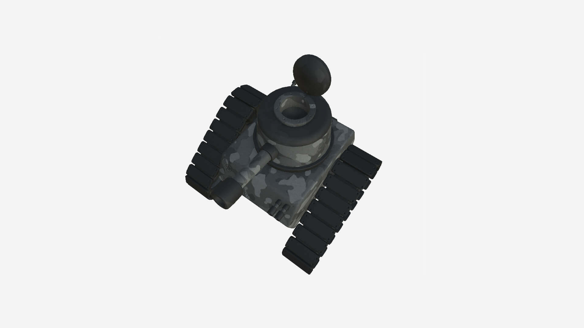 Cartoon Tank 10 - Black Camo 3D Model by gsommer