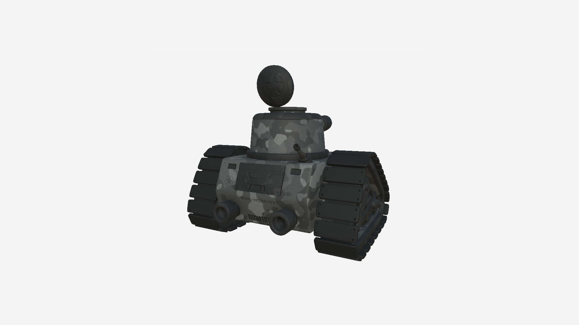 Cartoon Tank 10 - Black Camo 3D Model by gsommer