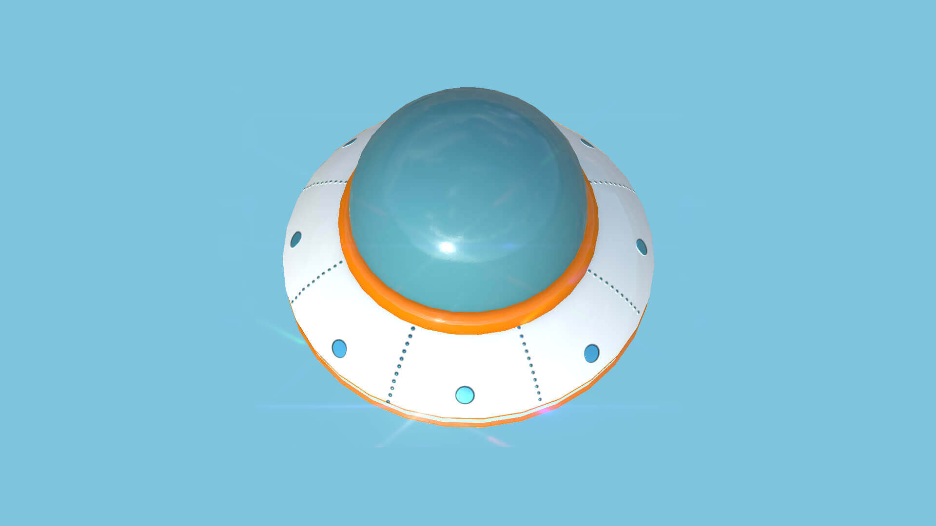 Cartoon UFO 01 - White and Orange 3D Model by gsommer