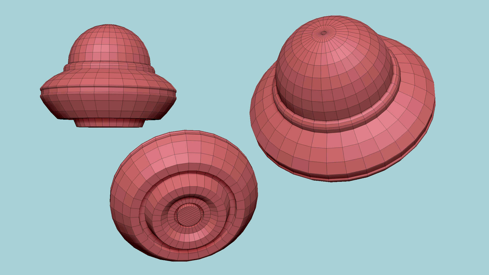 Cartoon UFO 01 - White and Orange 3D Model by gsommer