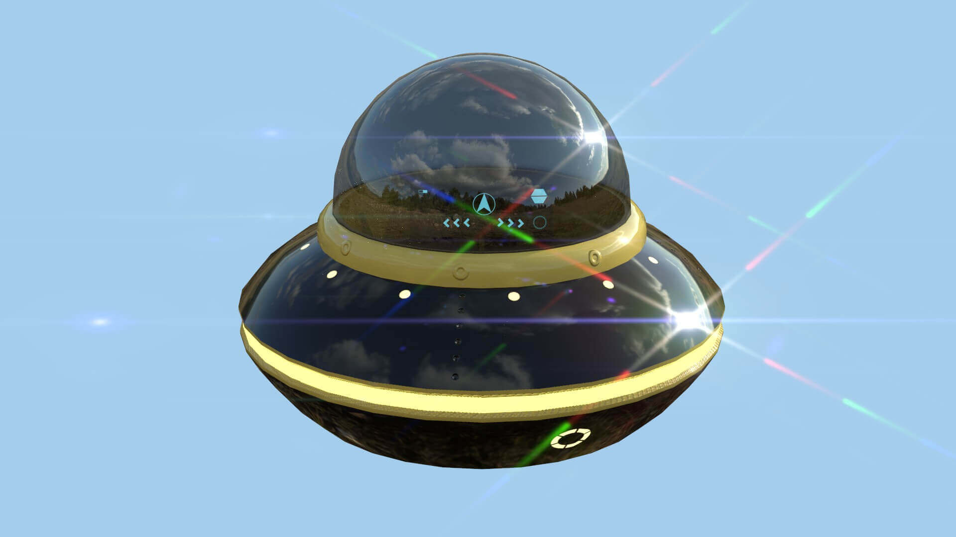 Cartoon UFO 02 - Black and Yellow 3D Model by gsommer