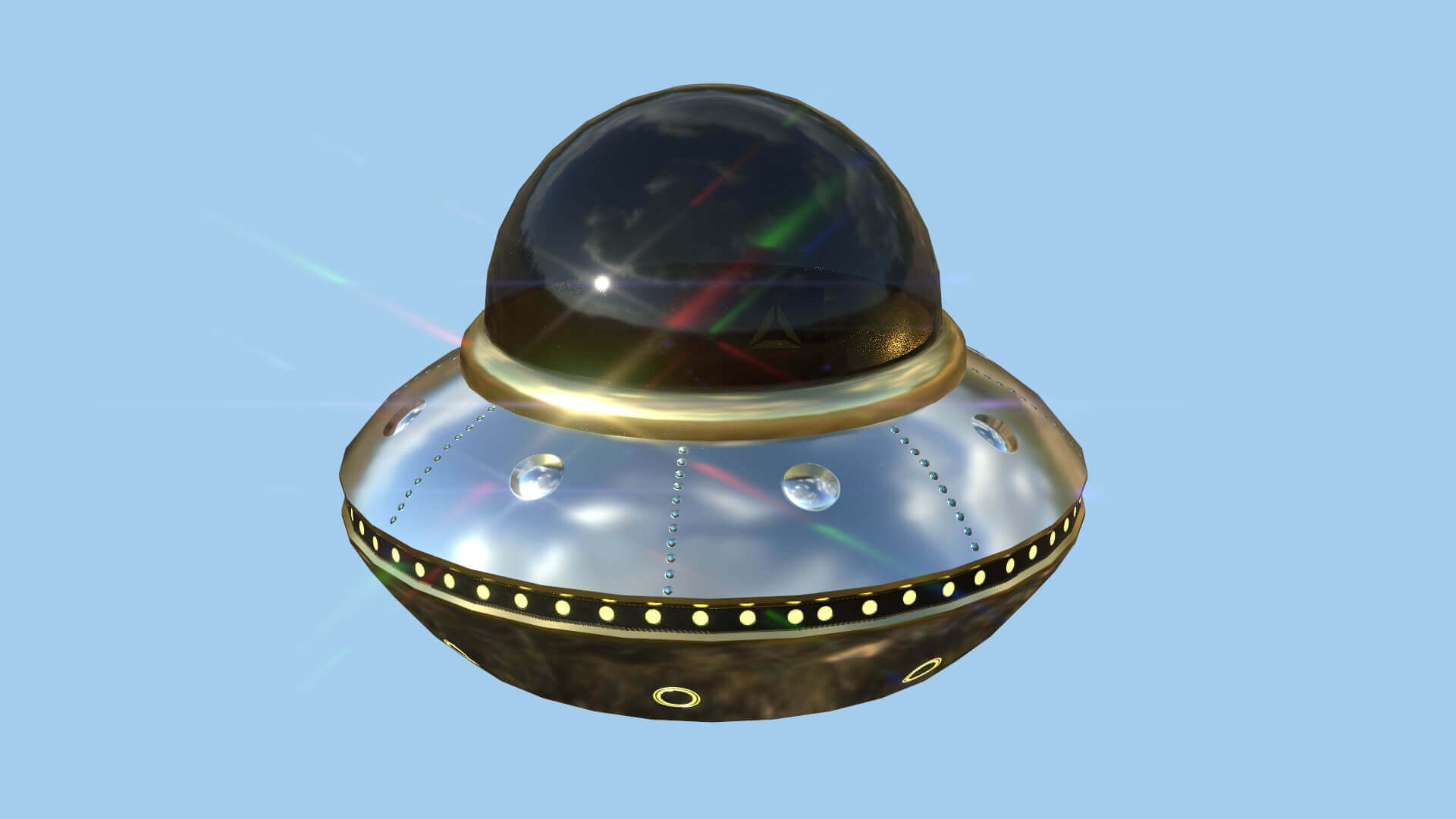 Cartoon UFO 06 - Gold and Silver 3D Model by gsommer