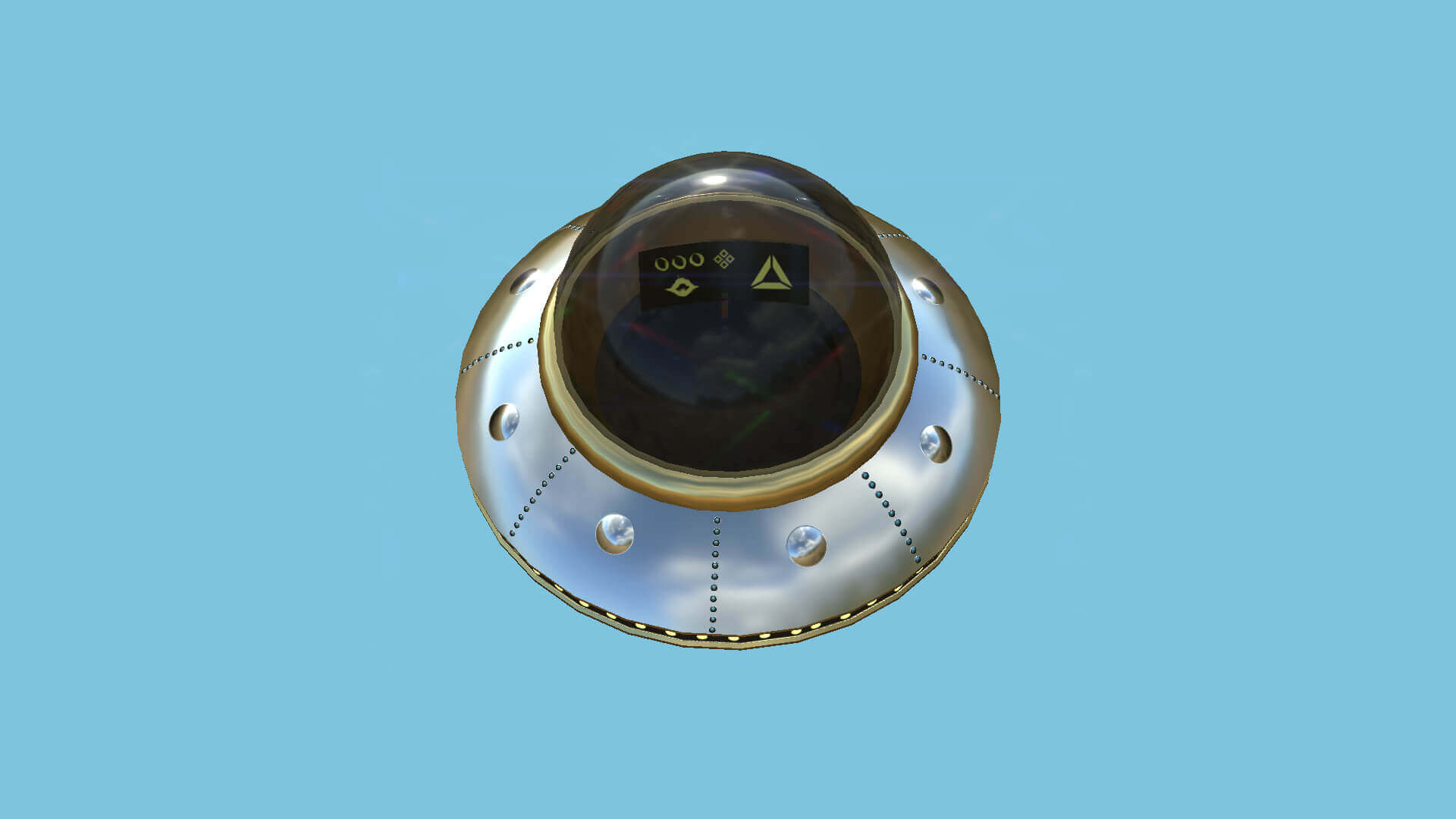Cartoon UFO 06 - Gold and Silver 3D Model by gsommer