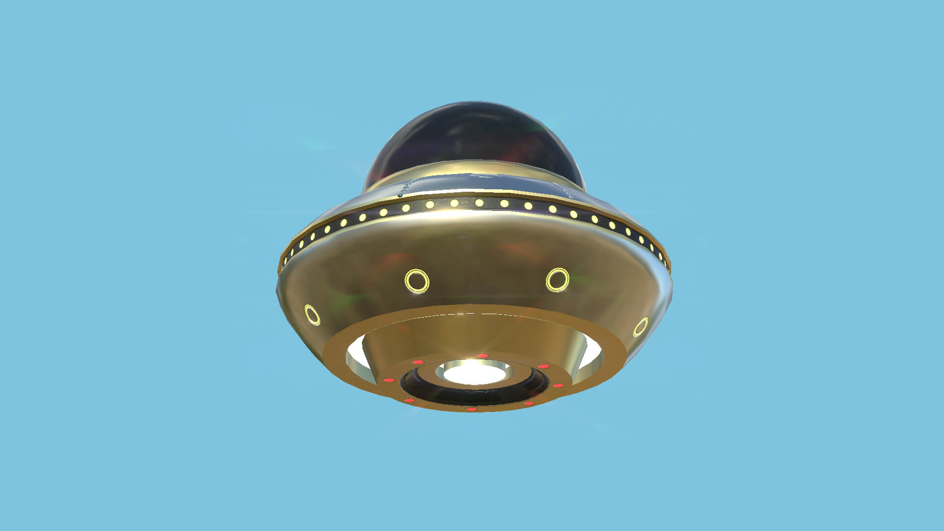 Cartoon UFO 06 - Gold and Silver 3D Model by gsommer