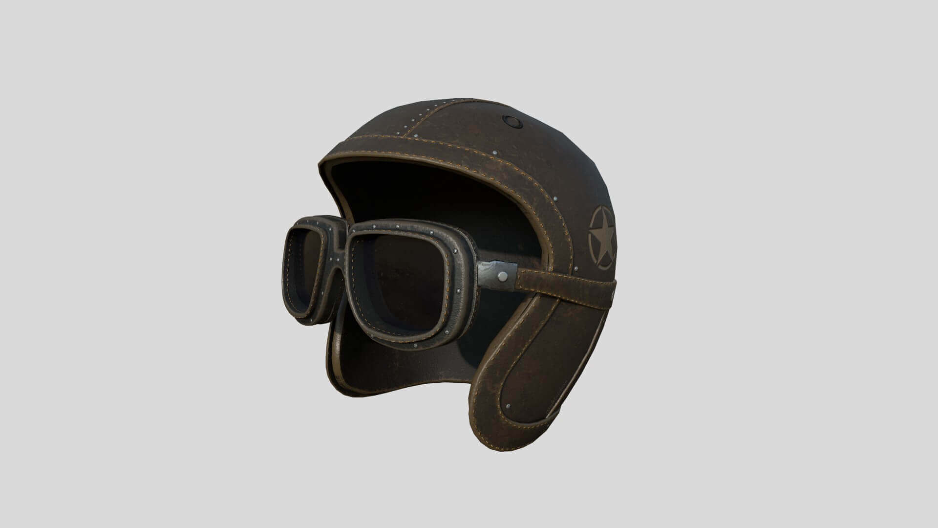Classic Biker Helmet 01 - Rust Leather 3D Model by gsommer