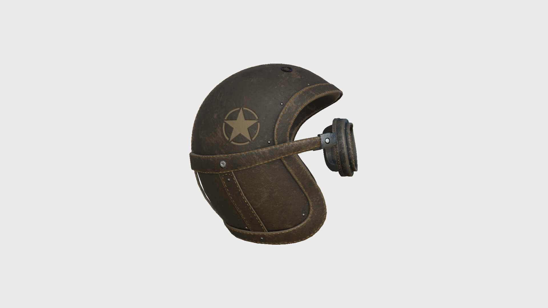 Classic Biker Helmet 01 - Rust Leather 3D Model by gsommer