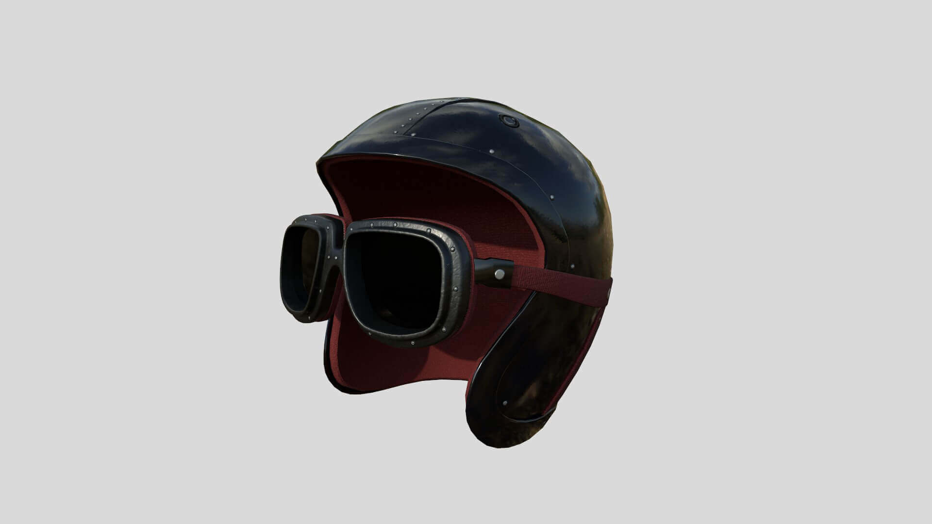 Classic Biker Helmet 07 - Shine Black - 3D Model by gsommer