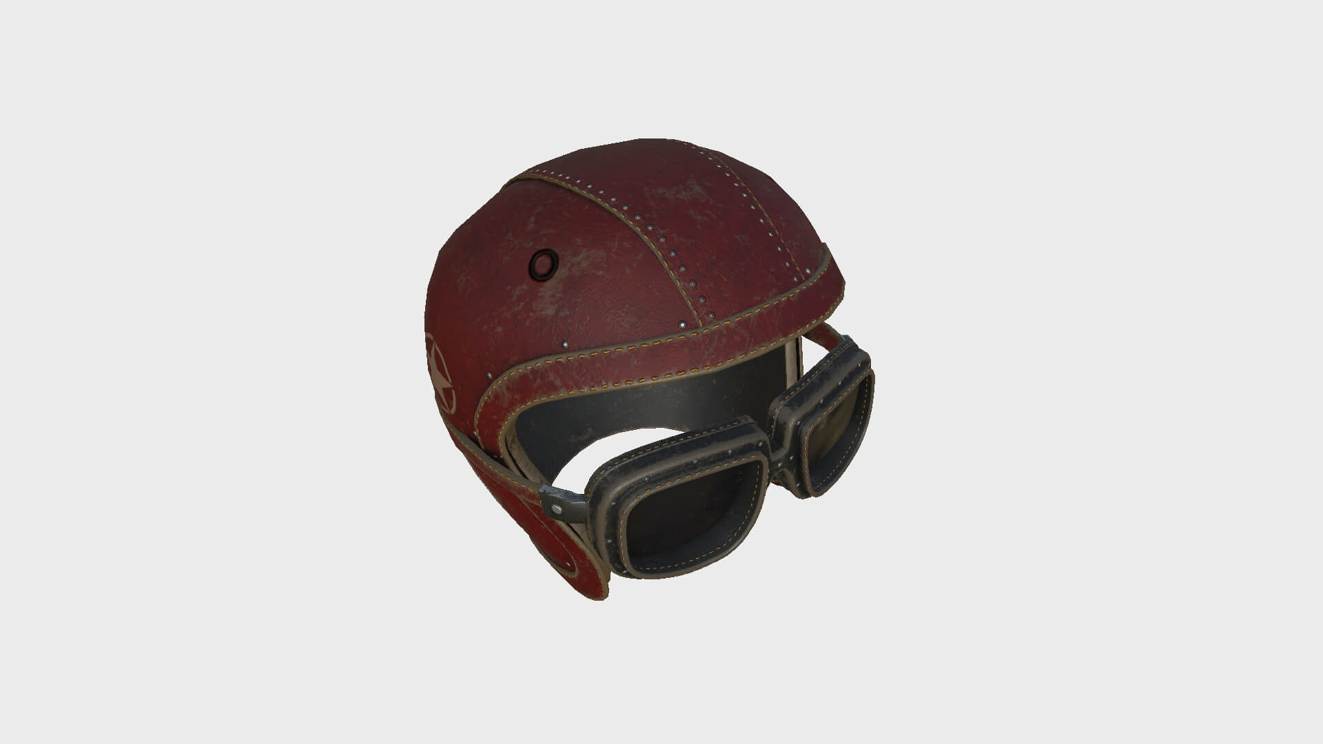 Classic Biker Helmet 08 - Red Leather 3D Model by gsommer