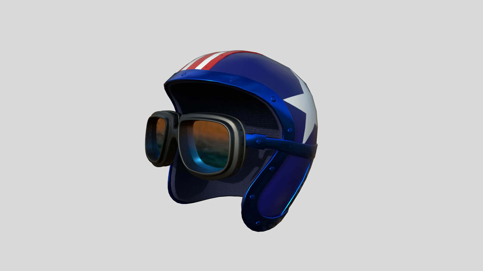 Classic Biker Helmet 09 - American USA 3D Model by gsommer