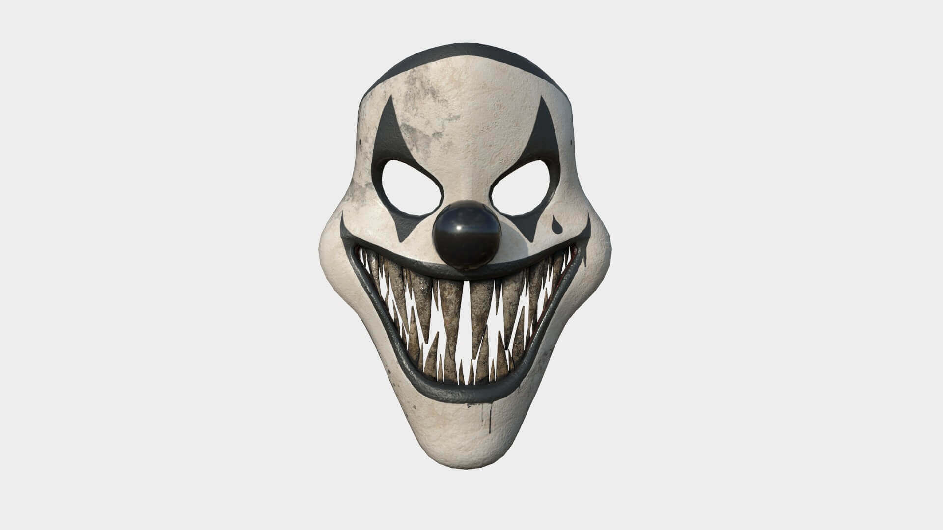 Clown Terror Mask 01 - Black and White 3D Model by gsommer