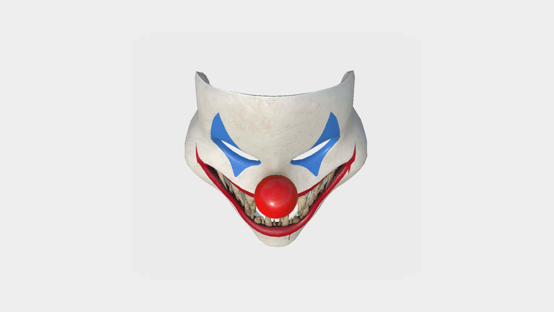 Clown Terror Mask 02 - Red and Blue 3D Model by gsommer