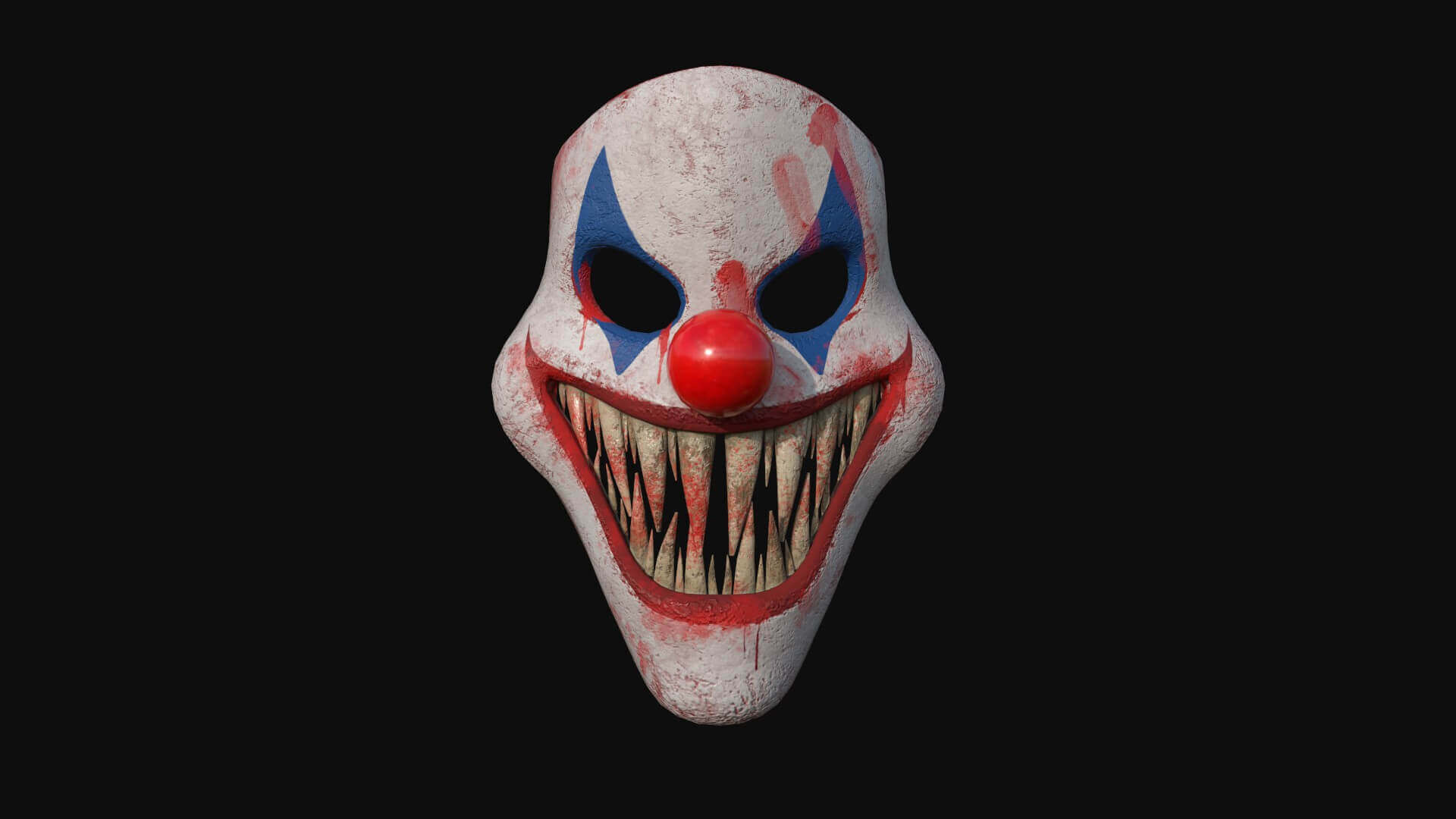 Clown Terror Mask 04 - Red Blood 3D Model by gsommer