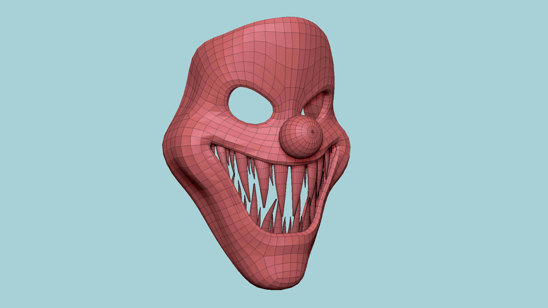 Clown Terror Mask 04 - Red Blood 3D Model by gsommer