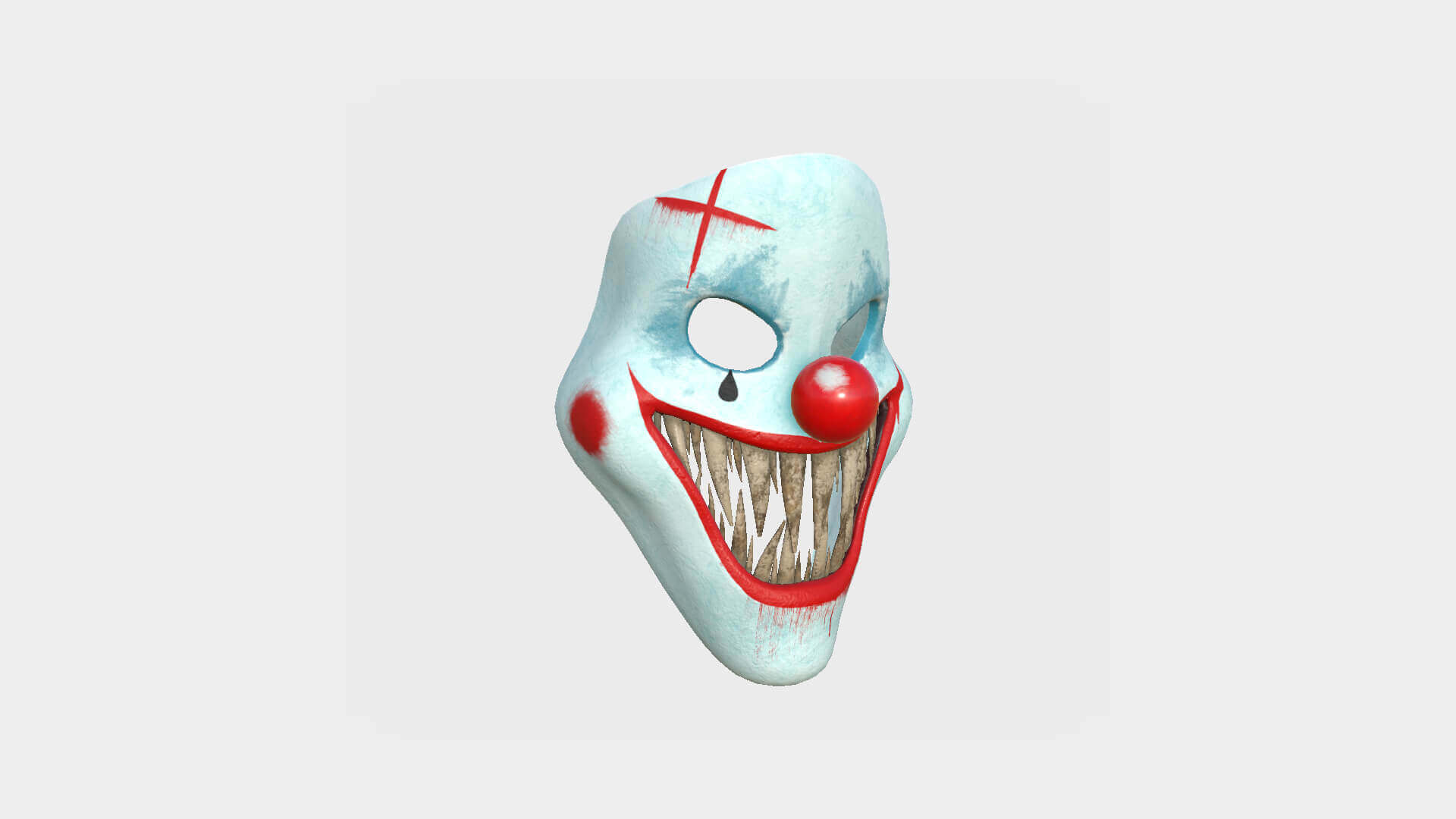 Clown Terror Mask 05 - Light Blue - 3D Model by gsommer