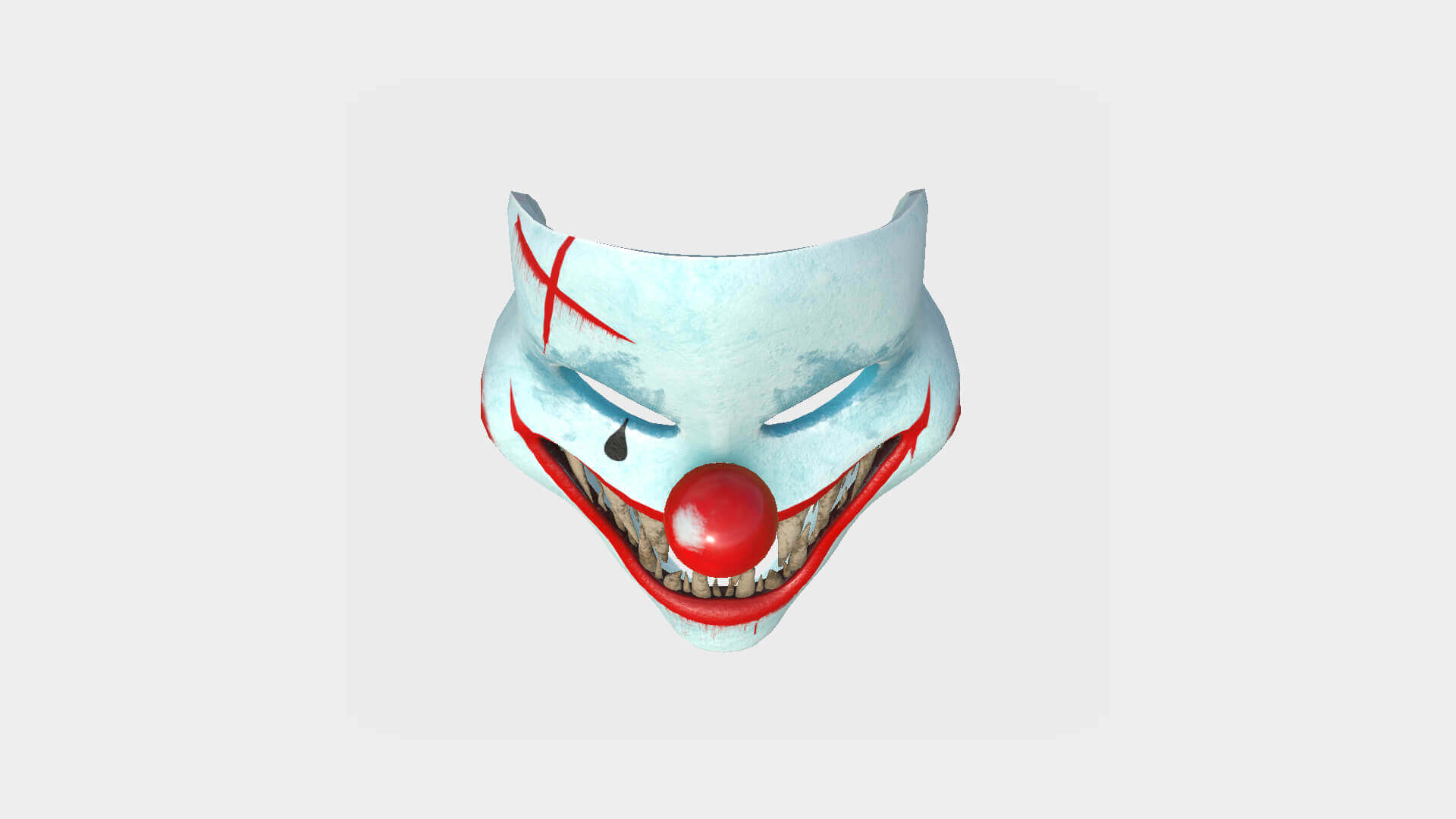 Clown Terror Mask 05 - Light Blue - 3D Model by gsommer